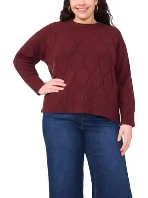 Vince Camuto Textured Crewneck Sweater - Crisp Merlot
