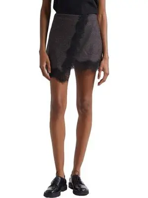 A.L.C. Sophia Faux Wrap Miniskirt - Ganache/black