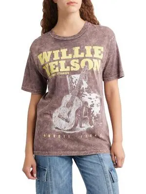 Daydreamer Willie Nelson Graphic T-shirt - Brown Stone Acid