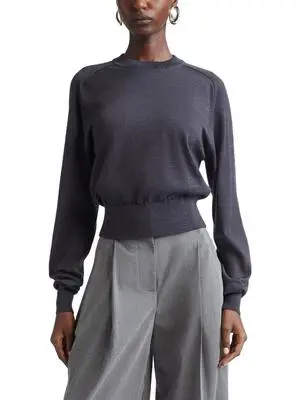 Jacquemus Le Sweater Brode Merino Wool-blend Sweater - Dark Grey