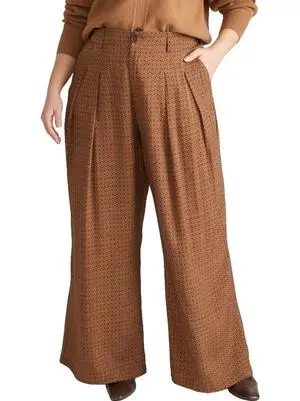 Universal Standard Wide-leg Cupro Pants - Brown Hacienda Print