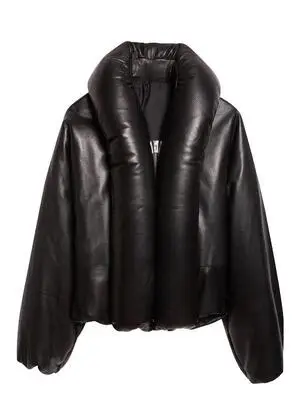 Alaïa Padded Leather Bomber Jacket - Noir Alaia