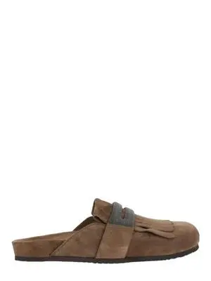 Brunello Cucinelli Suede Slippers - Brown