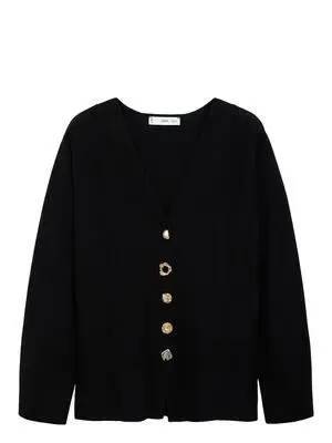 Mango Dali Knit Jacket - Black