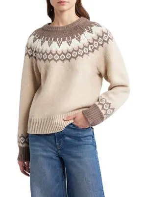 Rag & Bone Beth Fair Isle Wool Sweater - Beige Multi