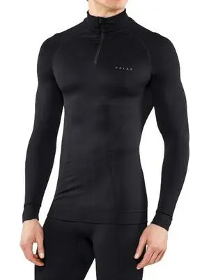 Falke Maximum Warm Zip Base Layer Top - Black
