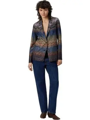 Missoni Snake Pattern Lurex Blazer - Blue