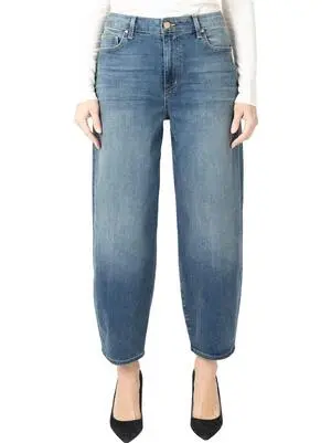 Fidelity Denim Delilah Barrel Crop Jean - Panorama Blue