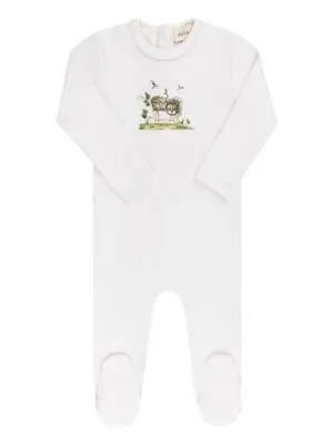ELY'S & CO. Watercolor Cradle Collection Footie - Ivory Boy