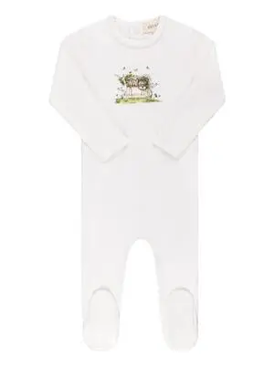 ELY'S & CO. Watercolor Cradle Collection Footie - Ivory Girl