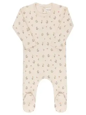 ELY'S & CO. Garden Floral Print Footie - Ivory Girl
