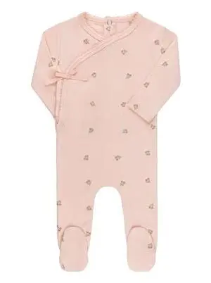 ELY'S & CO. Embroidered Collection Footie - Pink Tulip
