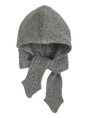 Echo Fuzzy Scarf Hood - Silver/grey