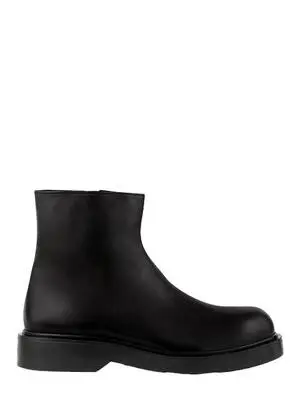 Sandro Zipped Leather Ankle Boots - Black