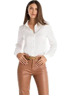 THE NOLI SHOP Paulina Silk Blouse White