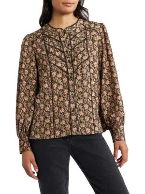 BOBEAU Lace Edge Shirt