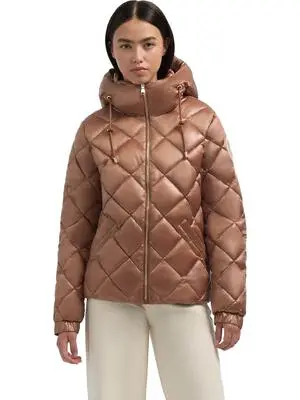 Pajar Diamond Quilted Boxy Puffer Jacket Copper