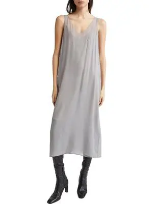 TOTEME Silk Chiffon Slipdress - Light Grey