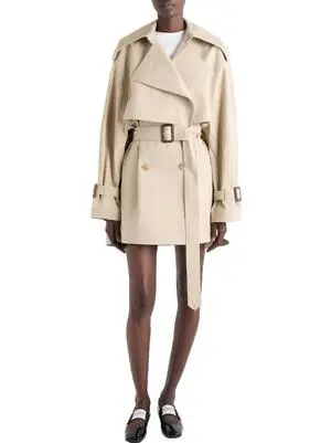 Givenchy Short Cocoon Trench Coat - Beige/mustard