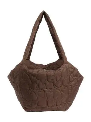 Bp. Quilted Heart Tote - Brown Coffee
