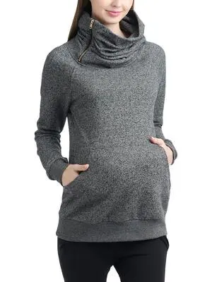 KIMI + KAI Thea Gathered Maternity Sweatshirt - Gray