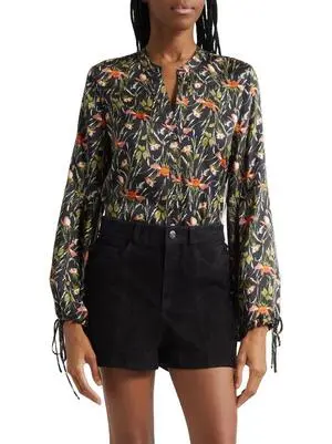 Cinq À Sept Rosella Button-up Shirt - Black/multi