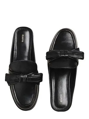 Maeve 3D Bow Loafer Slides Solid Black