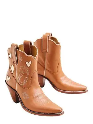 BESITA BOOTS Besita Lucky Western Boots - Cognac/rose Gold