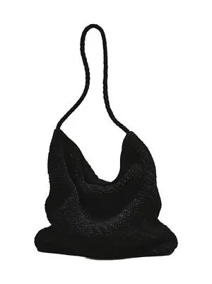 BEMBIEN Sera Woven Suede Slouchy Tote Bag Black