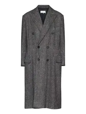 MAISON MARGIELA Herringbone Double-breasted Coat - Grey