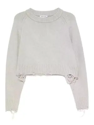 LOW CLASSIC Damaged Knitted Top - Grey