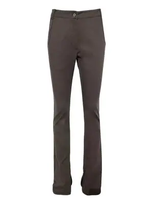 LOW CLASSIC Slit Hem Slim-fit Trousers - Brown