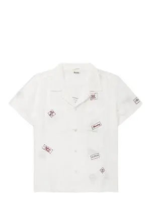 BODE On Air Convertible-collar Embroidered Cotton And Silk-blend Voile Shirt - White