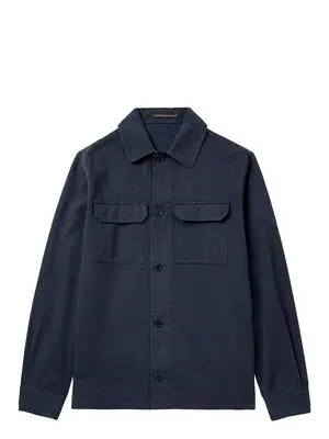 SLOWEAR Incotex Cotton And Cashmere-blend Overshirt - Blue