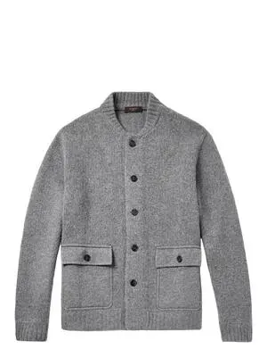 SLOWEAR Incotex Zanone Wool And Cashmere-blend Cardigan - Gray