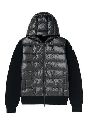 Moncler Quilted Virgin Wool And Cashmere-blend Down Jacket - Black