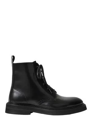 VINNY'S Officer Glossed-Leather Boots Black