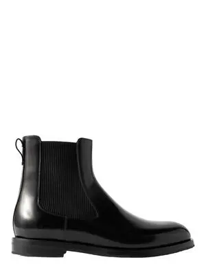 Manolo Blahnik Sempione Manny Polished-leather Chelsea Boots - Black