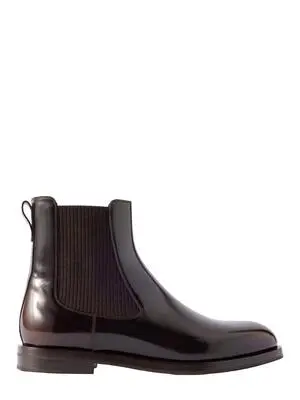 Manolo Blahnik Sempione Leather Chelsea Boots - Brown