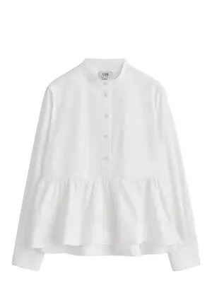 Cos Peplum Cotton Shirt - White
