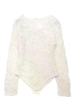 MULLER OF YOSHIOKUBO Lace-insert Bodysuit - White