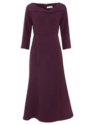 PHASE EIGHT Woven Midi Dress - Burgundy