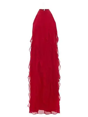 PHASE EIGHT Helena Ruffled Chiffon Maxi Dress - Red