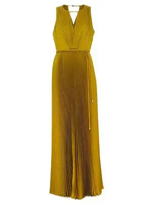 PHASE EIGHT Tie-waist Pleated Midi Dress - Yellow