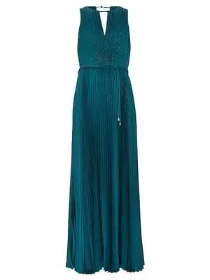 PHASE EIGHT Simara Pleated Woven Maxi Dress - Green