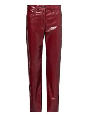 Khaite Callum Straight-leg Leather Trousers - Garnet