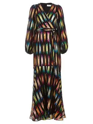 PHASE EIGHT Graphic-print Metallic Woven Maxi Dress - Multi