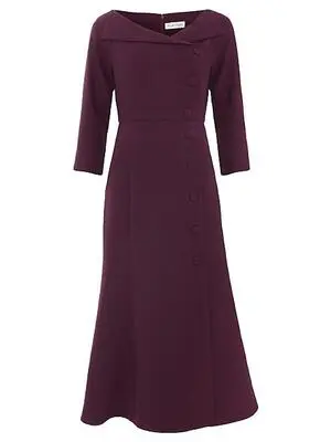 PHASE EIGHT Woven Midi Dress - Burgundy