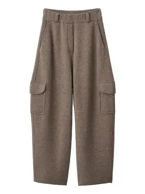 LISA YANG STORE Knitted Cargo Trousers Truffle