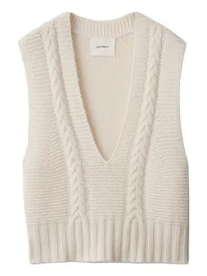 LISA YANG STORE The Sallie Cashmere Knit Vest - Cream